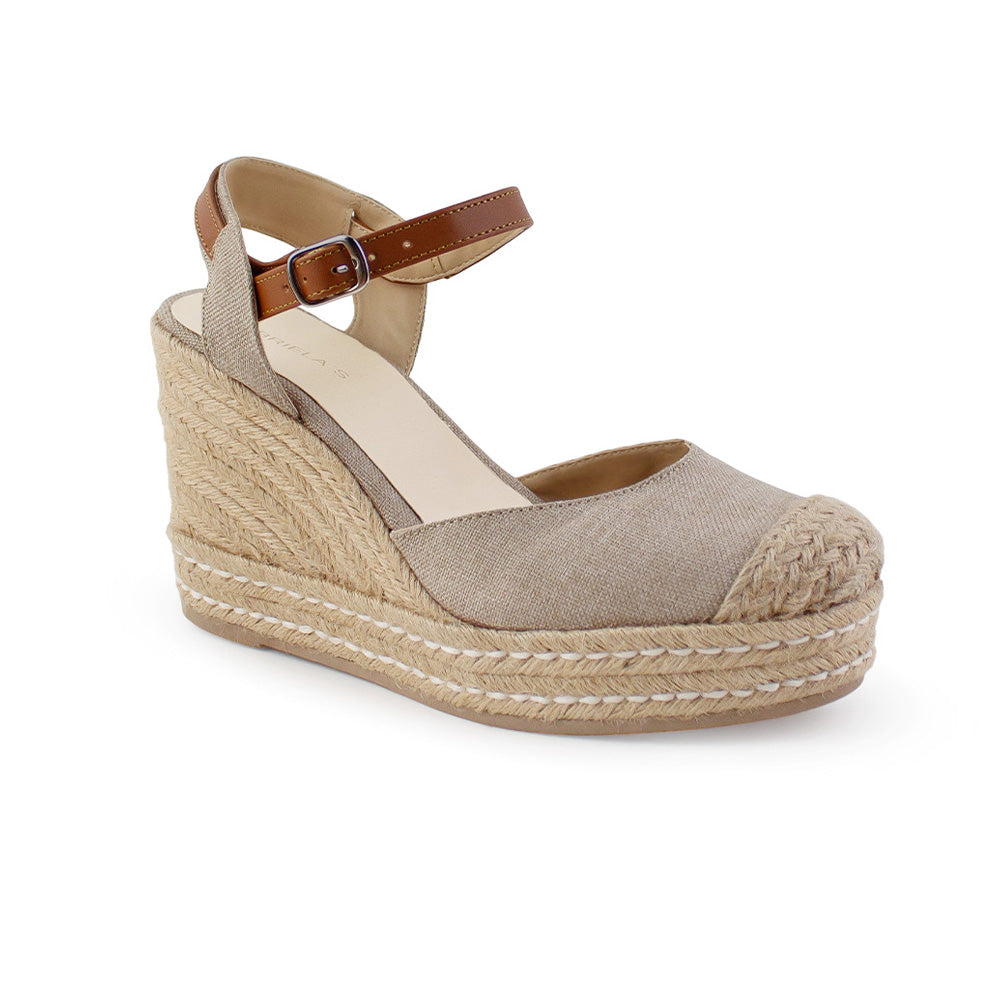 Alpargarta Beige Cafe Punta Yute Plataforma Alta Moda Mujer Casual 324 ...