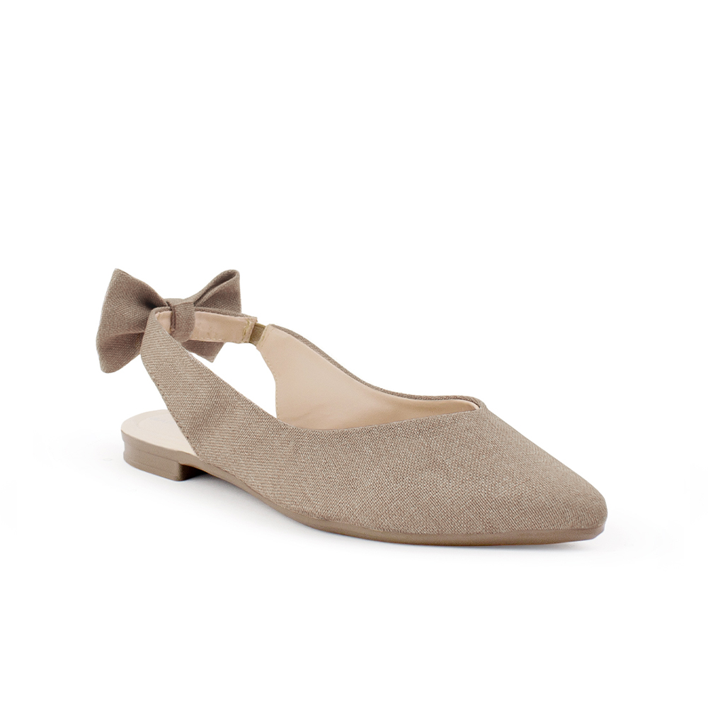 Balerina Beige Dama Piso Puntal Casual Moño Moda Elegante Comoda 49300 ...