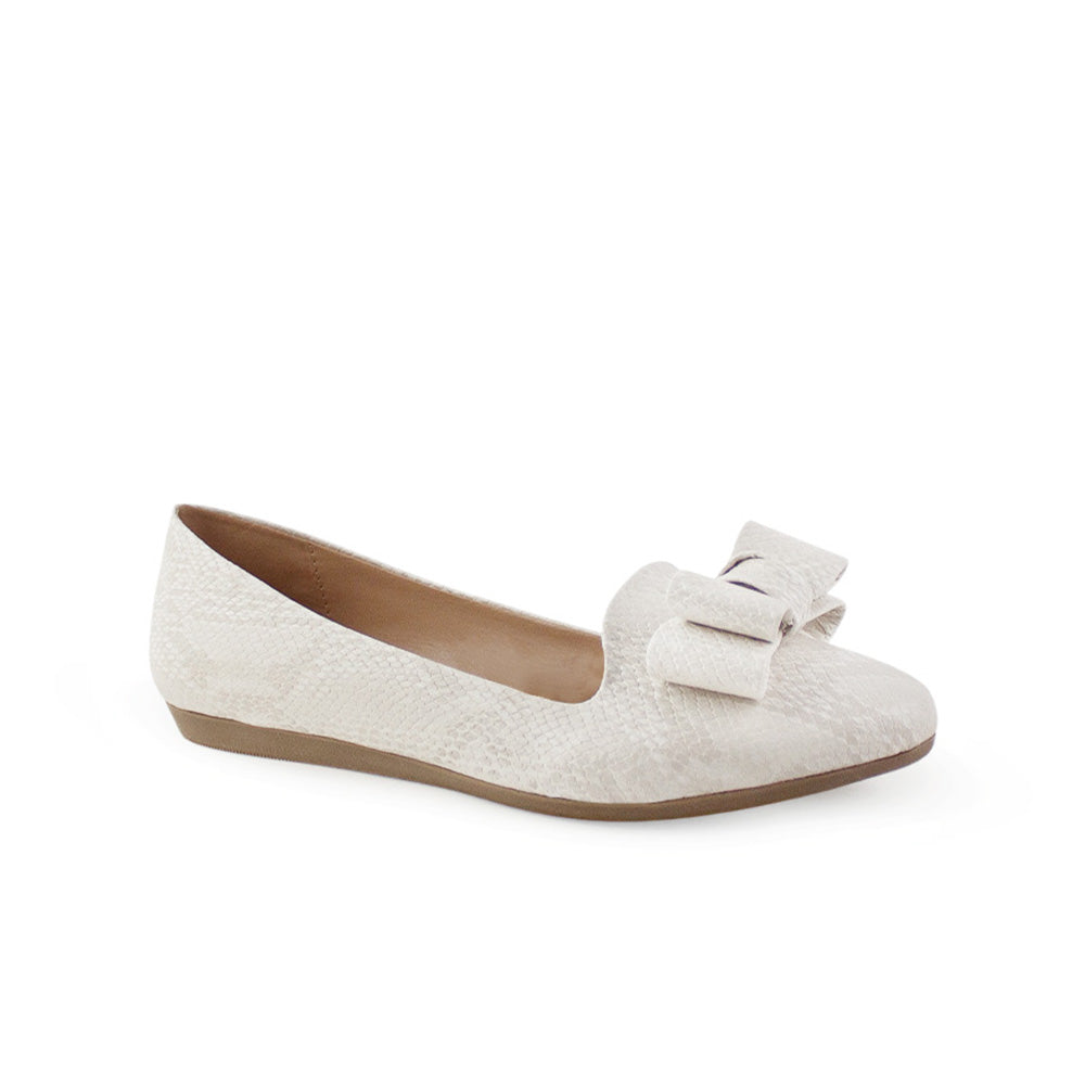 Balerina Beige Flats Mujer Piso Casual Moño Punta Cerrada Moda 3520175 ...