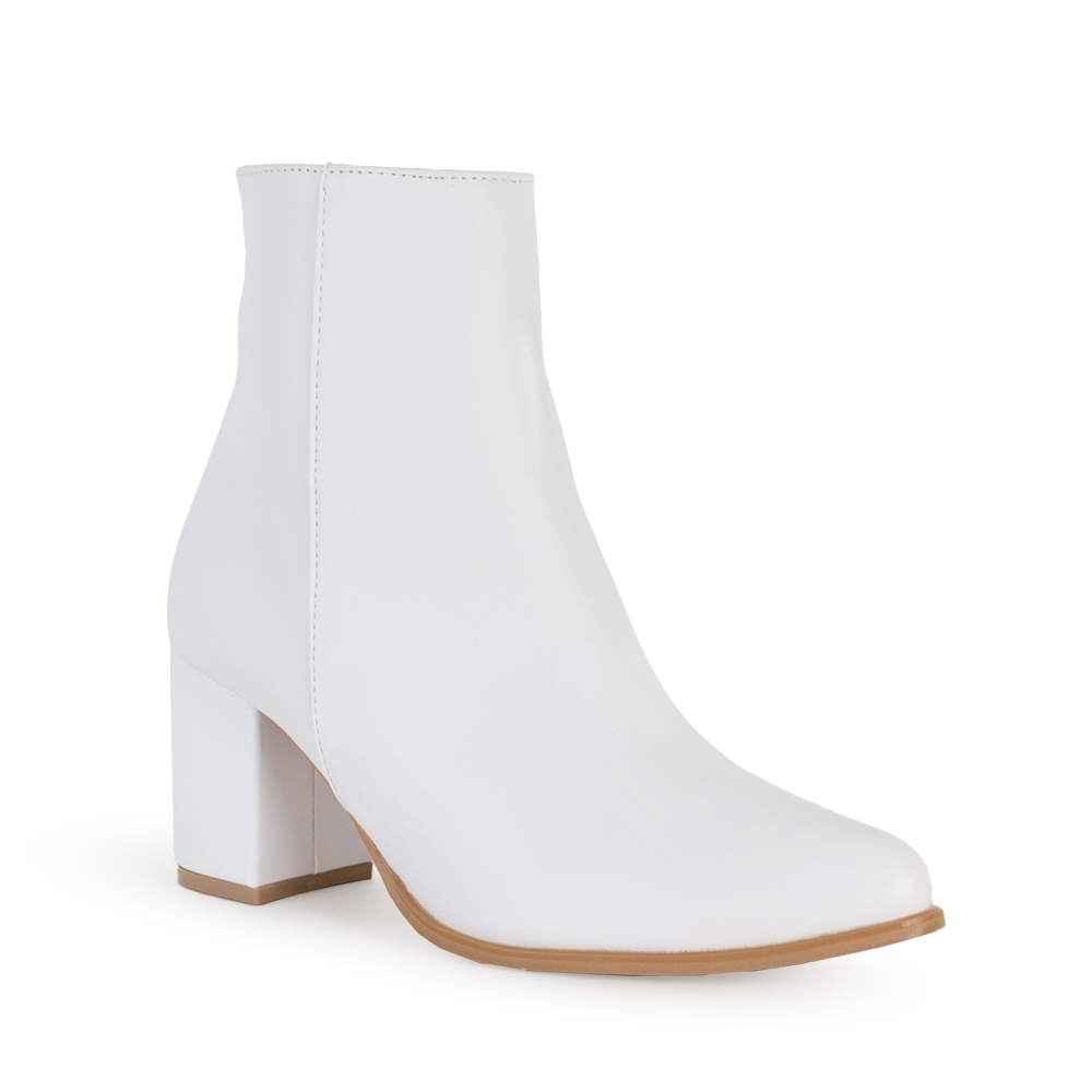Bota Blanco Mujer Tacon Casual Botin Dama 1710456 – Gabriela's Zapatería