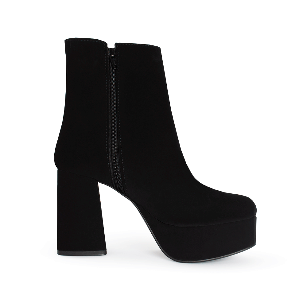 BOTA NEGRO BOTÍN TACÓN ANCHO CASUAL PLATAFORMA DAMA MODA 1710543 ...