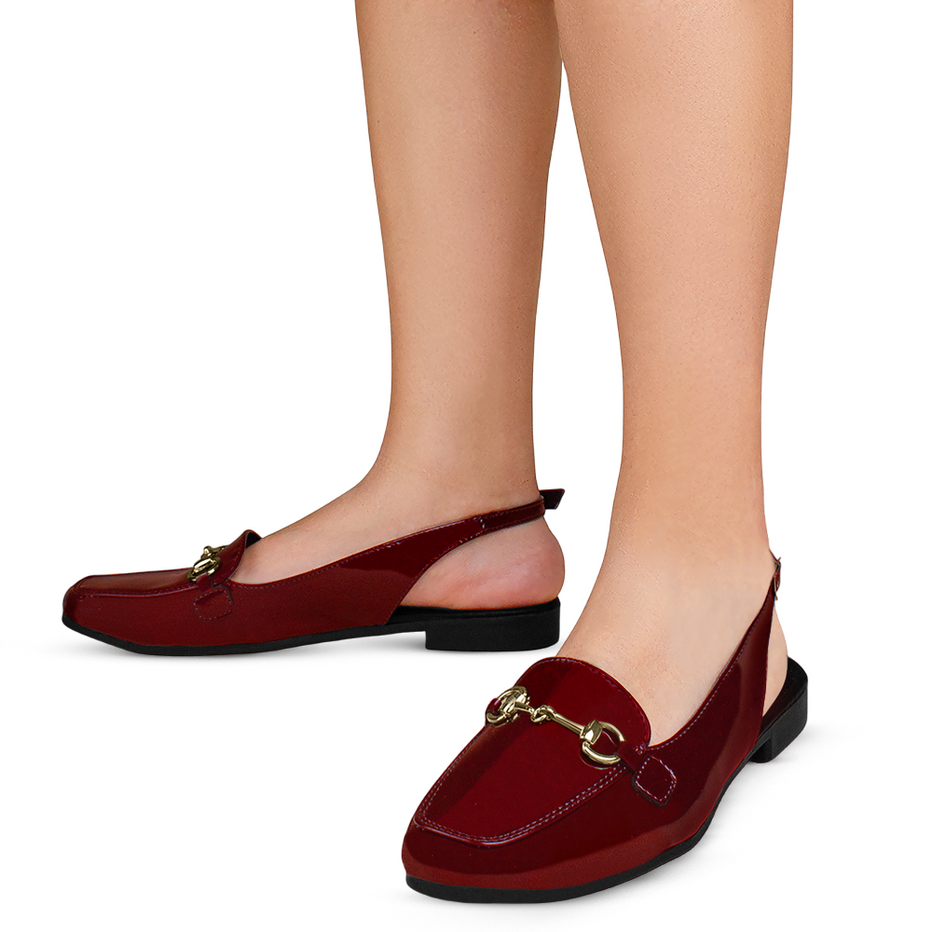 Mules Vino Piso Moda Casual Balerina Mujer Comodo Destalonado 2880131 ...