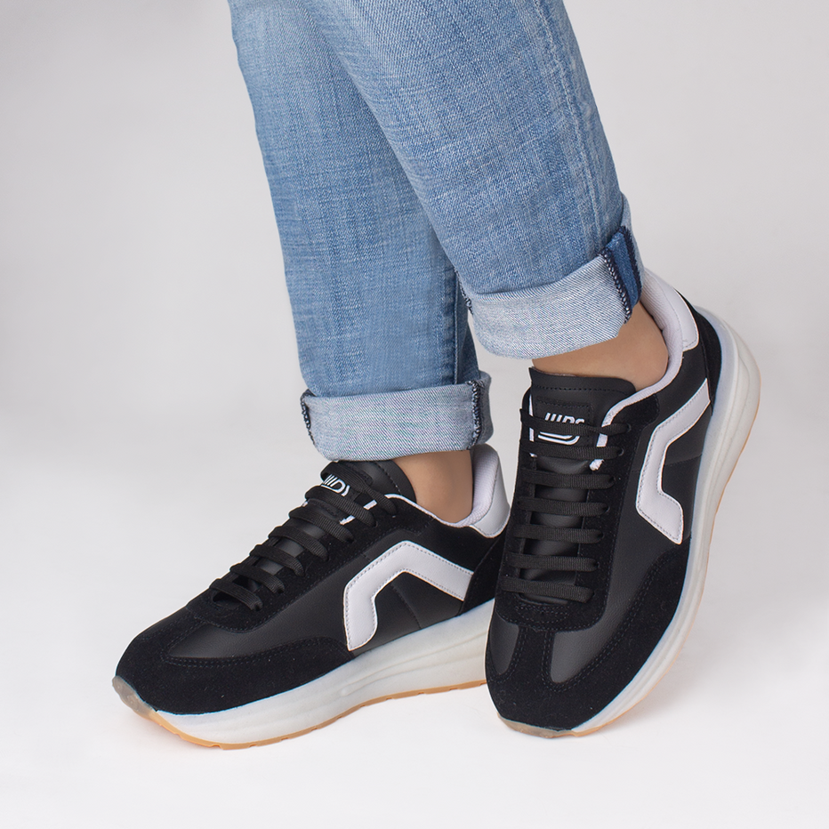 Tenis Negro Blanco Mujer Casual Moda Comodo Sneakers Urbano Dama 34028 ...