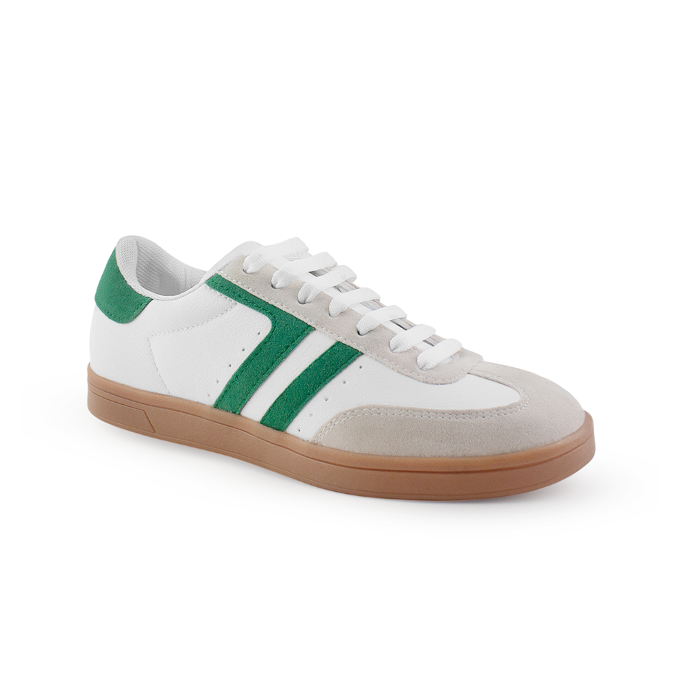 Tenis Blanco Verde Dama Casual Urbano Comodo Moda Mujer Agujeta 328020 ...
